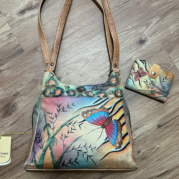 Anuschka | Bags | Anushka Hand Painted Leather Purse With Matching ...
